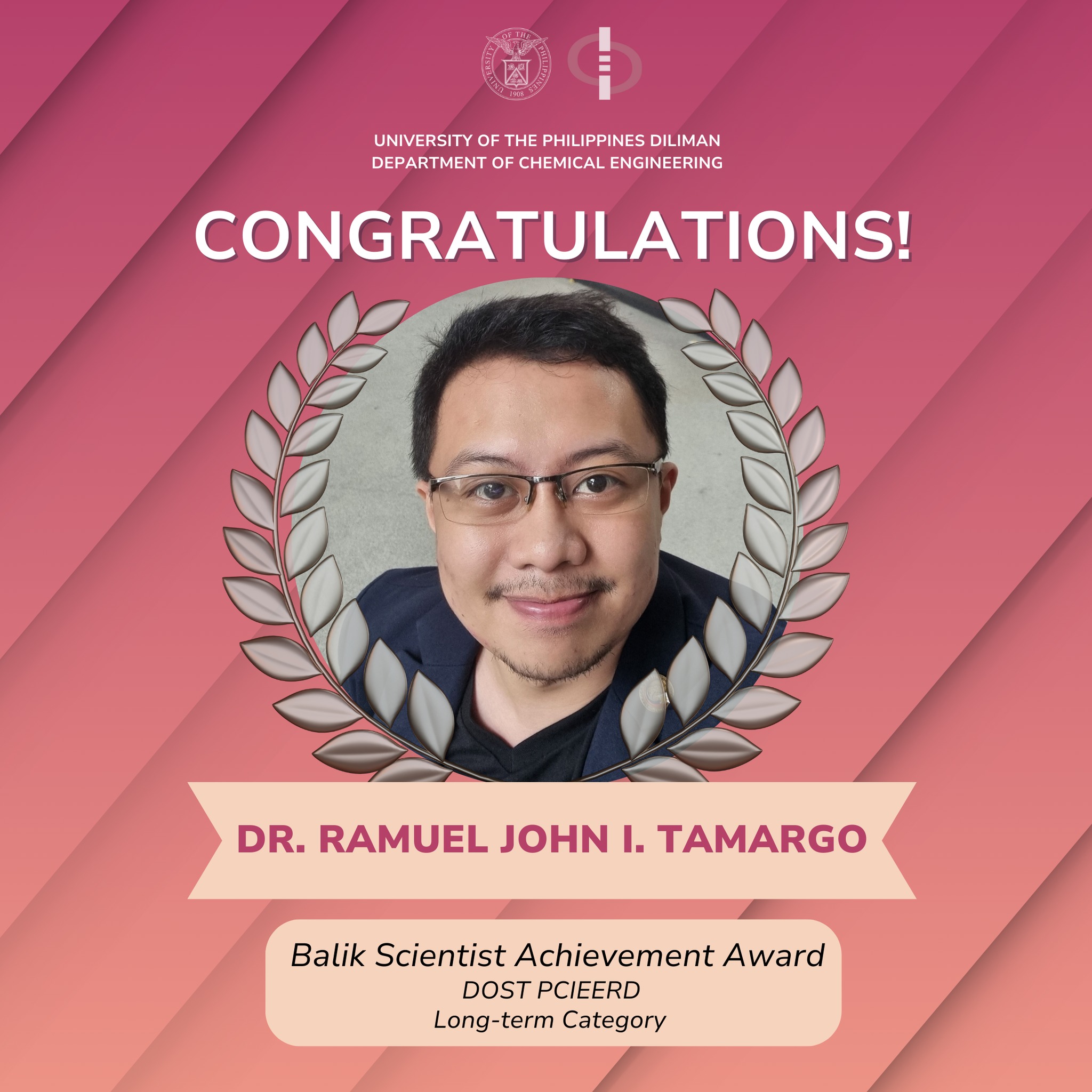 Dr. Ramuel John Tamargo – Balik Scientist Achievement Award (Long-term ...